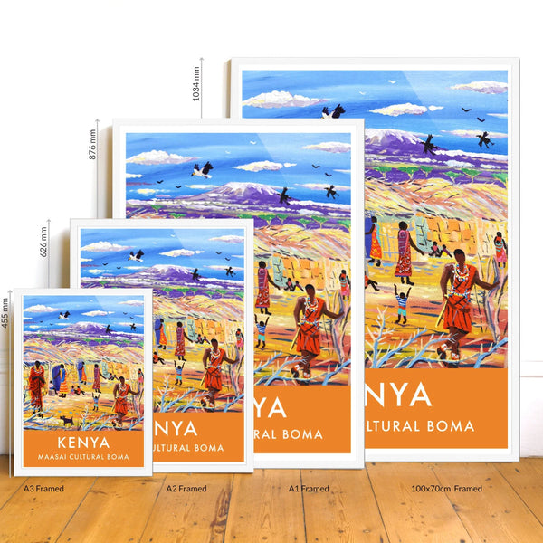 African Art Print | Maasai Tribe Boma | John Dyer Gallery